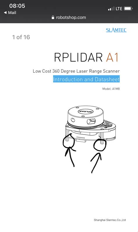 rplidar a1m8 mounting screw robot parts robotshop community