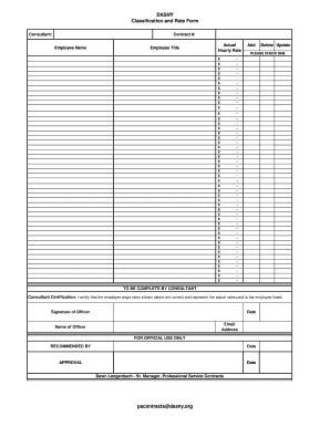 Fillable Online Classification And Rate Form Fax Email Print PdfFiller