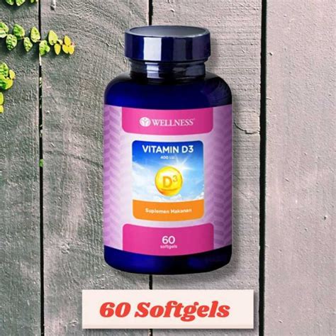 Jual Wellness Vitamin D3 400iu Wellness Vitamin D3 400 Iu 60 Softgels