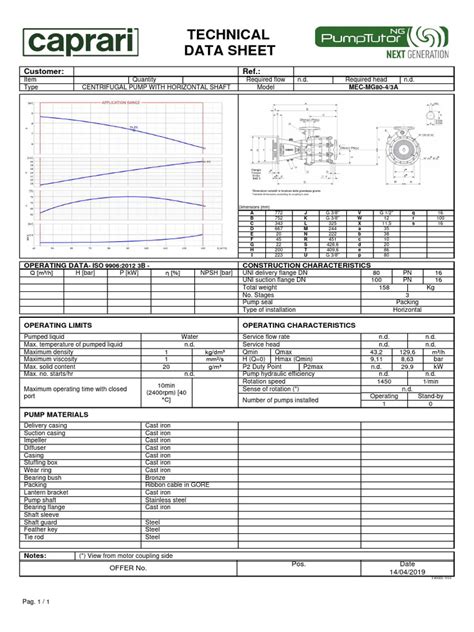 Technicaldata Mec Mg80 4 3a Pdf Pump Gas Technologies