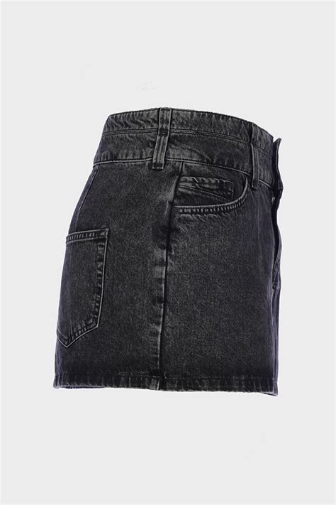 دامن زنانه جین با زیپ در جلو و چاک در پهلو ذغالی Cross