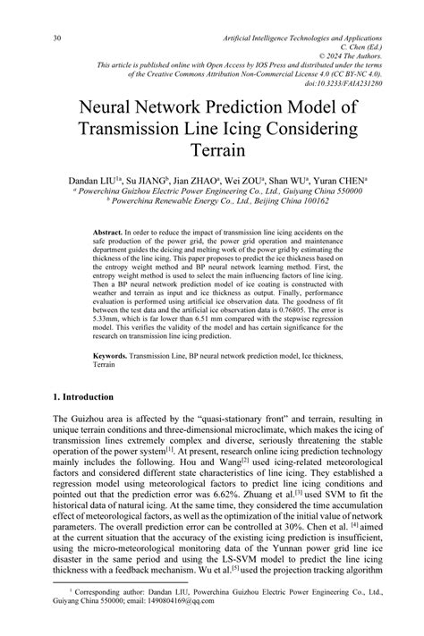 Pdf Neural Network Prediction Model Of Transmission Line Icing