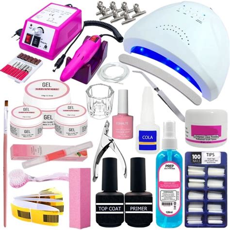 Kit De Unha Gel Completo Fibra Kit Alongamento Gel Profissional Imediato géis Shopee Brasil