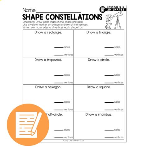 Lucky To Learn Math 1st Grade Geometry Lesson 53 Construct 2d Shapes Independent