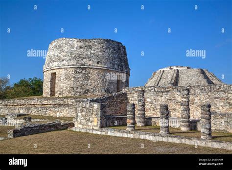 Templo Redondo Round Temple Mayapan Mayan Archaeological Site