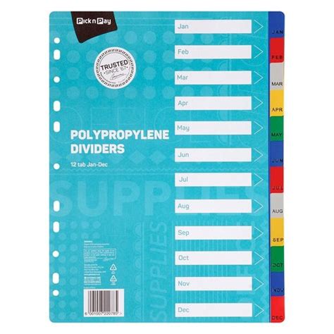 Pnp 12 Divider Polypropylene Index Pnp