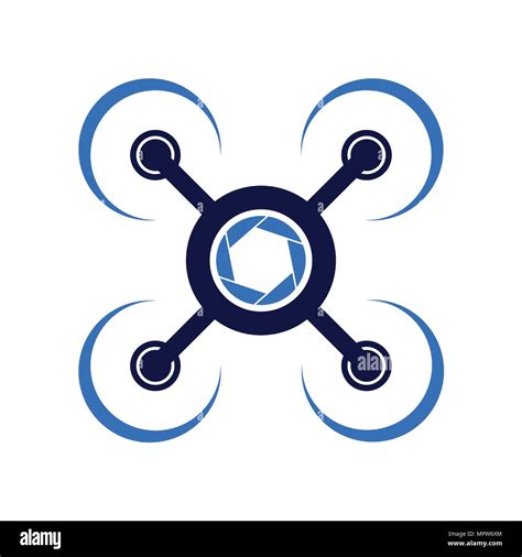 Aero Azul Volaba Drone Fotografía Símbolo Gráfico Vectorial Diseño De