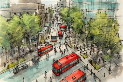Premium Ai Image Urban Planning Sketch Sustainable Design Highlights