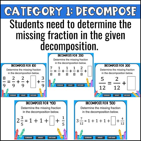 Add And Subtract Fractions Game Show 4th Grade Math Review Game 4nf