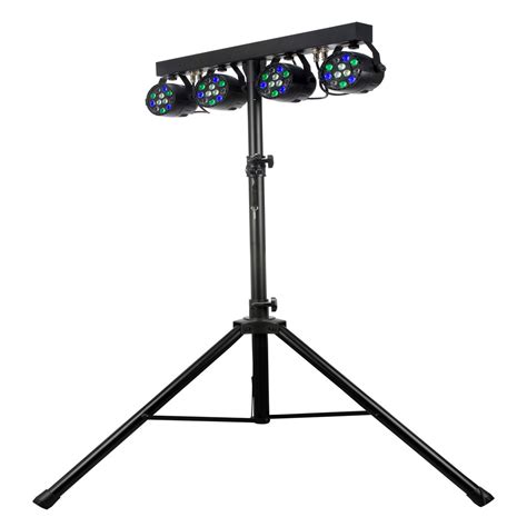 Eliminator Mini Par Bar Lighting System With 4x Led Par Lights Stand Remote Bag Rockville Audio