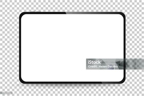 흰색 배경에 격리 된 빈 수평 화면이있는 현대 검은 색 태블릿 컴퓨터 Png 벡터 일러스트레이션 태블릿에 대한 스톡 벡터 아트 및 기타 이미지 Istock