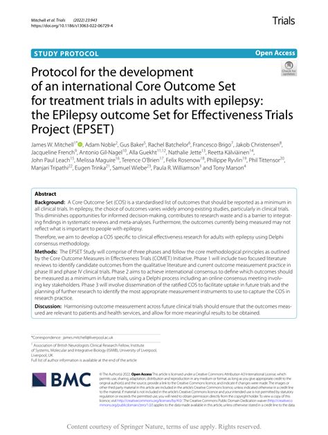 Pdf Protocol For The Development Of An International Core Outcome Set