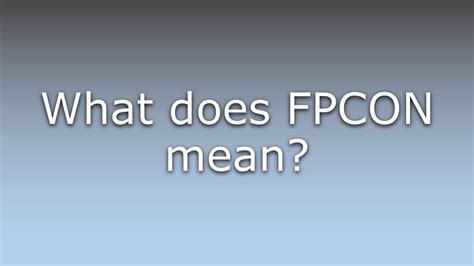 What Does Fpcon Mean Youtube