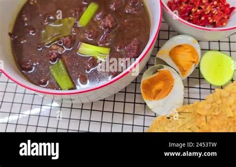 Rawon Soup Or Indonesian Black Beef Soup Black Color Are From