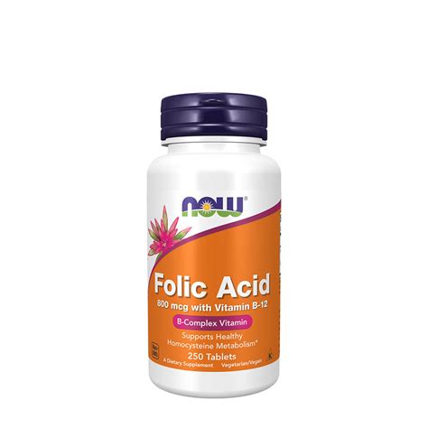 Now Foods Folsav 800mcg + 25mcg B-vitamin - Folic Acid with