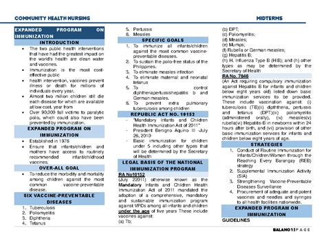 Expanded Immunization Program Overview And Goals Chn Studocu