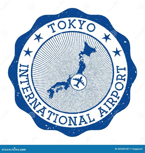 Tokyo International Airport Stamp Stock Vector Illustration Of Japan
