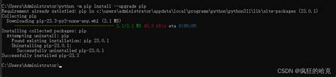 Python 出现 更新库失败 A New Release Of Pip Is Available 2301 ＞ 233 Csdn博客
