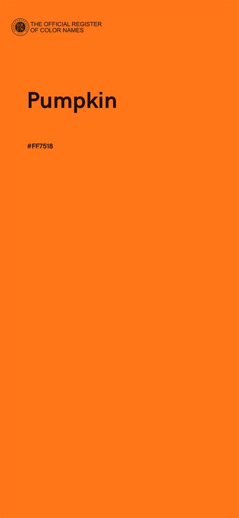 Pumpkin Color Ff7518 The Official Register Of Color Names