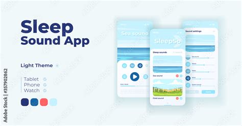Relaxing Music App Cartoon Smartphone Interface Vector Templates Set Mobile App Screen Page