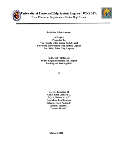 Example Format For Script Of An Advertisment Pdf Optometry
