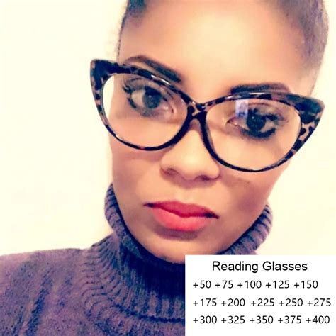 Leopard Reading Glasses Women Vintgae Computer Cat Eye Glasses Frame Clear Lens Points 1 15