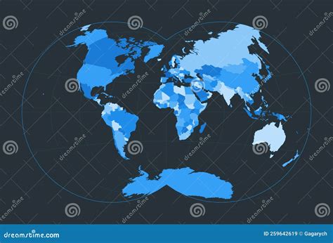 World Map Van Der Grinten Iv Projection Cartoon Vector 259642619