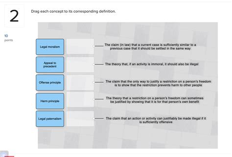 Solved Drag Each Concept To Its Corresponding Definition