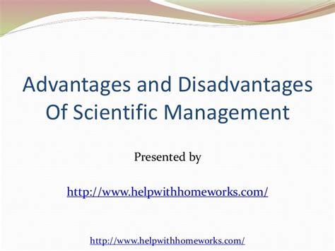 Advantages And Disadvantages Of Scientific Management