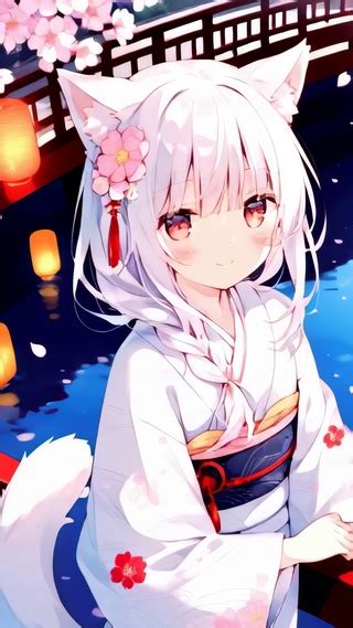 湖畔可爱狐女 动漫手机动态壁纸 动漫手机壁纸下载 元气壁纸
