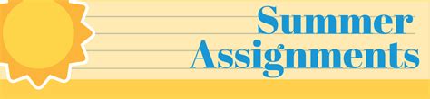 Summer Assignments Banner