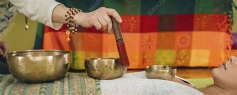 Tibetan Singing Bowl Therapy Stock Image F0247720 Science Photo