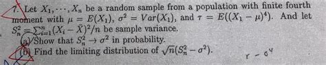solved let x1 cdots xn ﻿be a random sample from a population