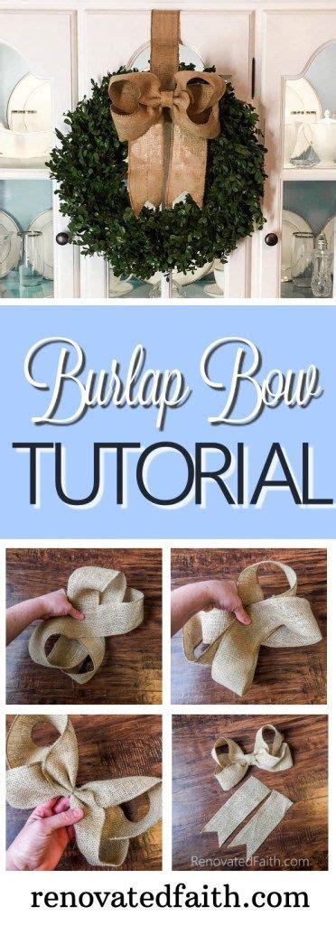How To Make A Burlap Bow The Easiest Bow Hack Christmas Wreaths Diy Easy Burlap Bow