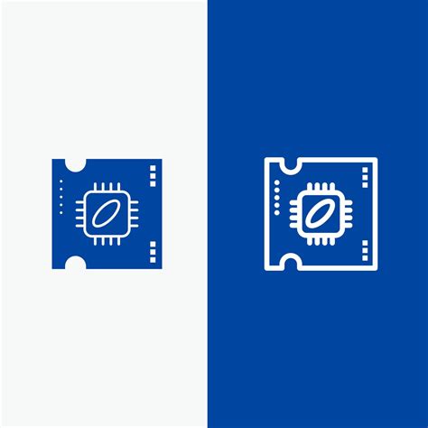 Cpu Microchip Processor Processor Chip Line And Glyph Solid Icon Blue