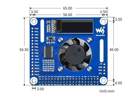 Fan HAT PWM Controlled Fan HAT For Raspberry Pi I2C Temperature