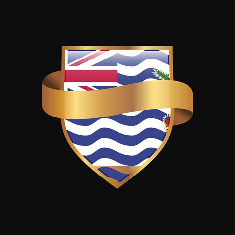 British Indian Ocean Territory Flag Golden Badge Design Vector 14299271