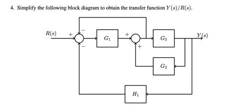 solved 4 simplify the following block diagram to obtain the