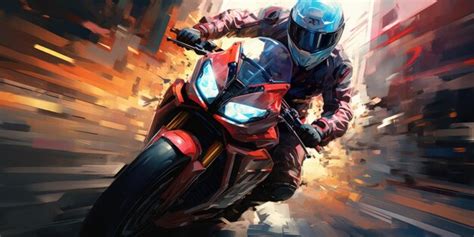Premium Ai Image Man On Sports Bike Riding Ai Generated