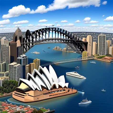 Premium Ai Image World Tourism Day Sydney Harbour Town Bridge Opera