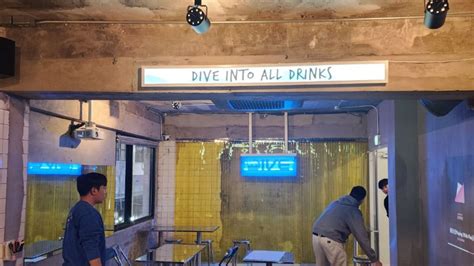 다이브 간판 시원한 느낌의 파란색을 사용한 다이브의 아크릴간판 라이트패널 간판의품격 간판지도