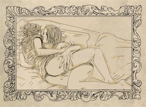 Pound With Silk Layers Naked Lovers Stock Illustration Illustration