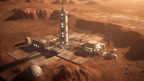 Mars Base In 3d Perspective Background Crater Mars Planet Mars