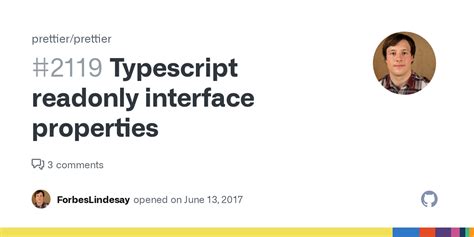 Typescript Readonly Interface Properties Issue Prettier