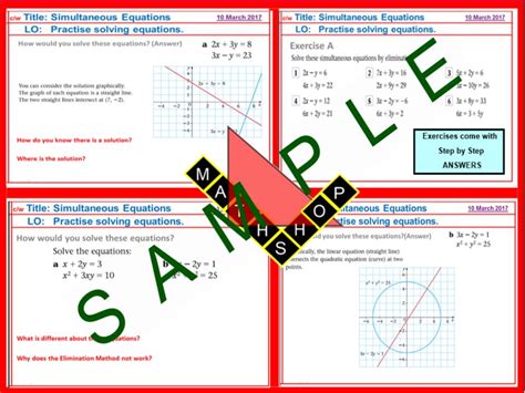 Simultaneous Equations Teaching Resources
