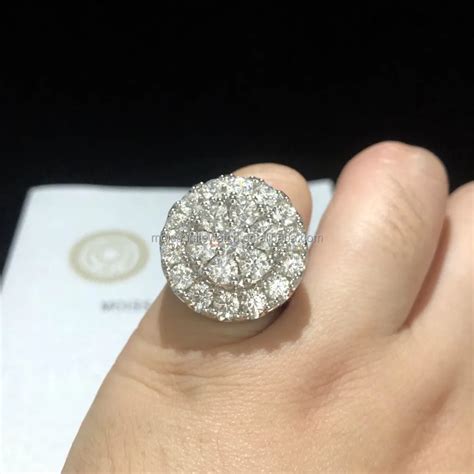 Custom Hip Hop Vvs Moissanite Ring Pass Diamond Tester Iced Out 925