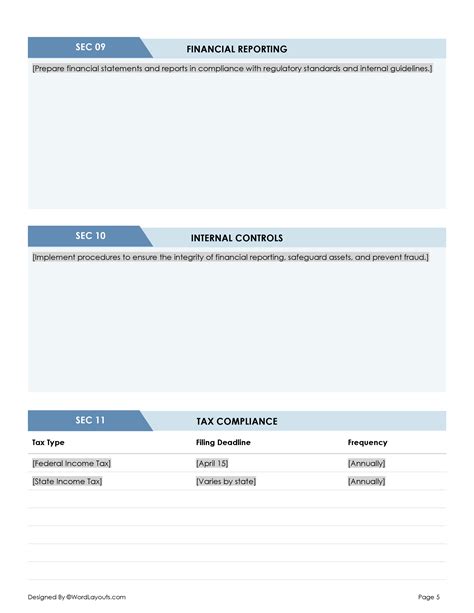 Free Accounting Sop Template Word Gdocs Wordlayouts