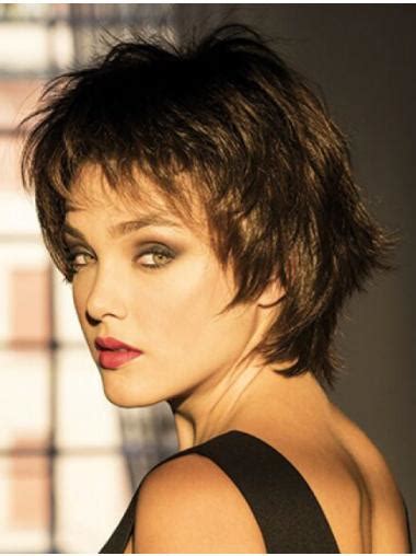 Layered Synthetic Black Wavy 8 Cheap Monofilament Wigs