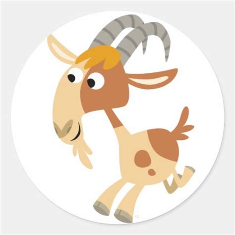 Cute Cartoon Running Goat Sticker Zazzle