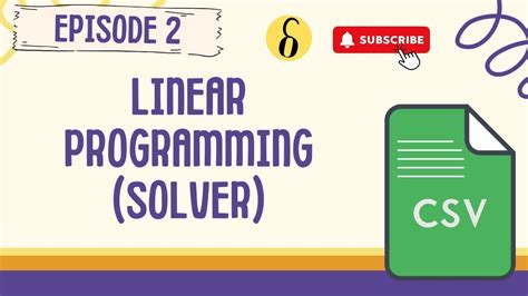 Excel Technique Ep2 Using Excel To Solve Linear Programming Problems